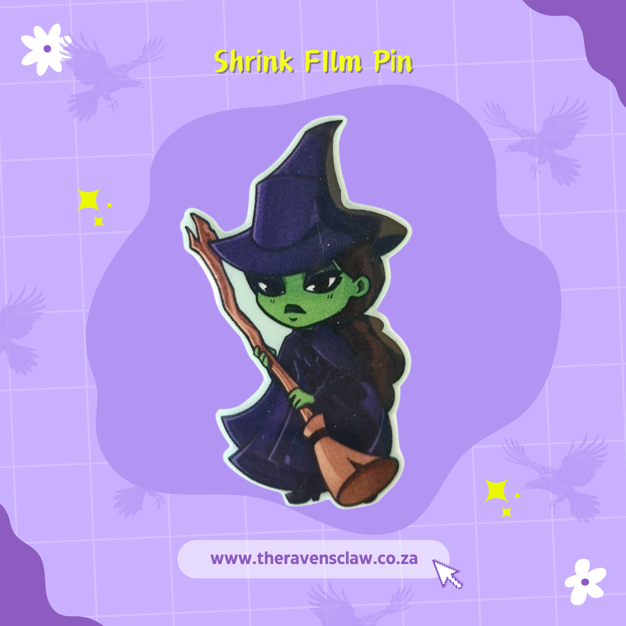 Wicked Inspired Elphaba Shrink Film Pin – The Raven's Claw